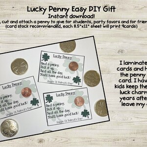 St Patricks Day Lucky Penny DIY Gift for Students and Kids - Etsy