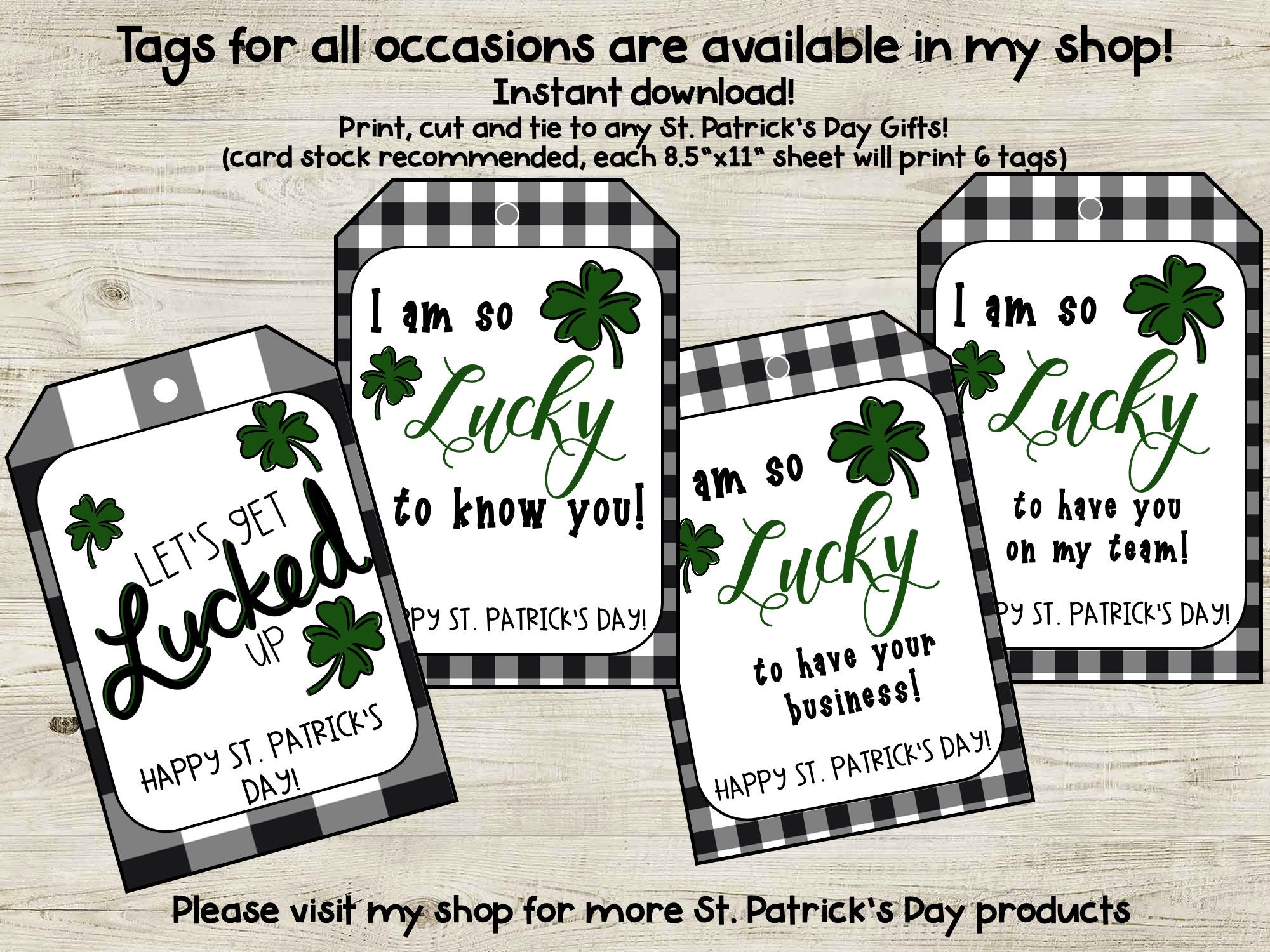 St Patricks Day Gift Tag Printable - Etsy