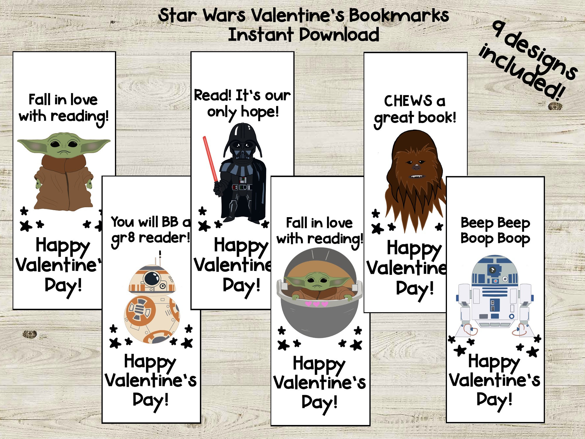 Star Wars Valentine Bookmarks - Etsy