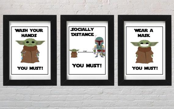 Baby Yoda Safety Posters Extended Version - Etsy