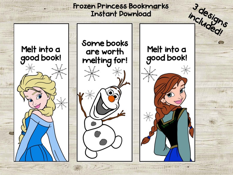 Printable Frozen Bookmarks - Etsy