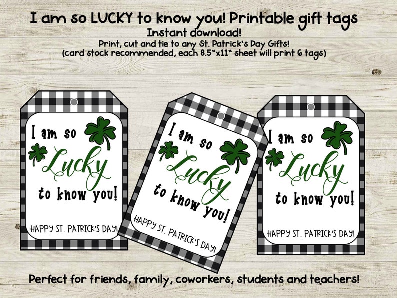 St Patricks Day Gift Tag Printable - Etsy