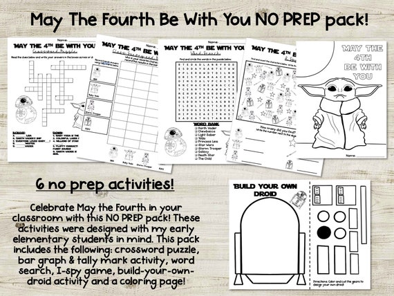 May the Fourth Be With You Classroom Activity Pack | Etsy