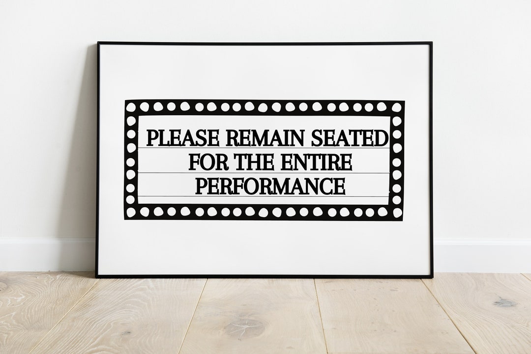 Bathroom Print | Please Remain Seated | Performer Gift | Bathroom Wall ...