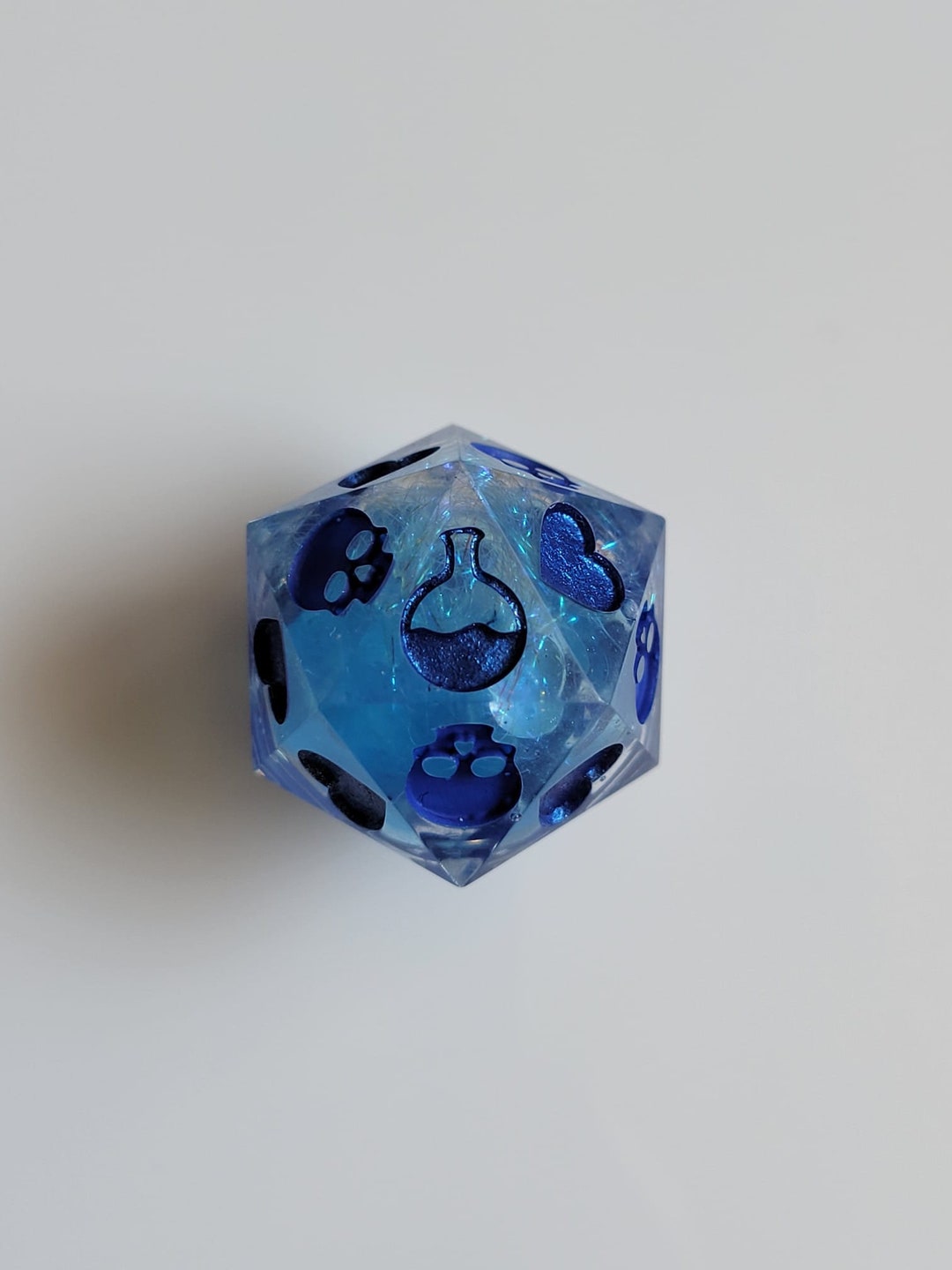 Frost Vial Death Save D20 Liquid Core Die Handmade Sharp - Etsy