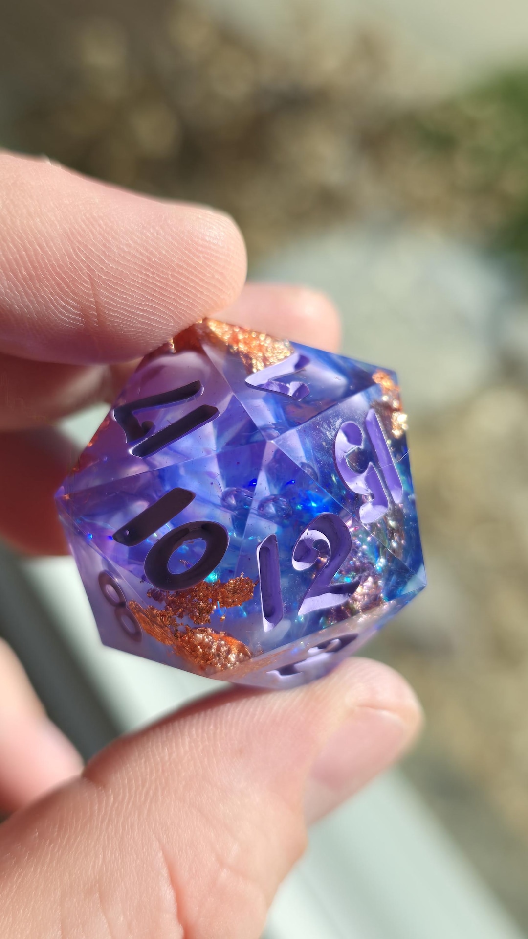 Luxurious Seascape- Single D20, D20 in 35mm Chonk Size, Dice for Ttrpgs ...