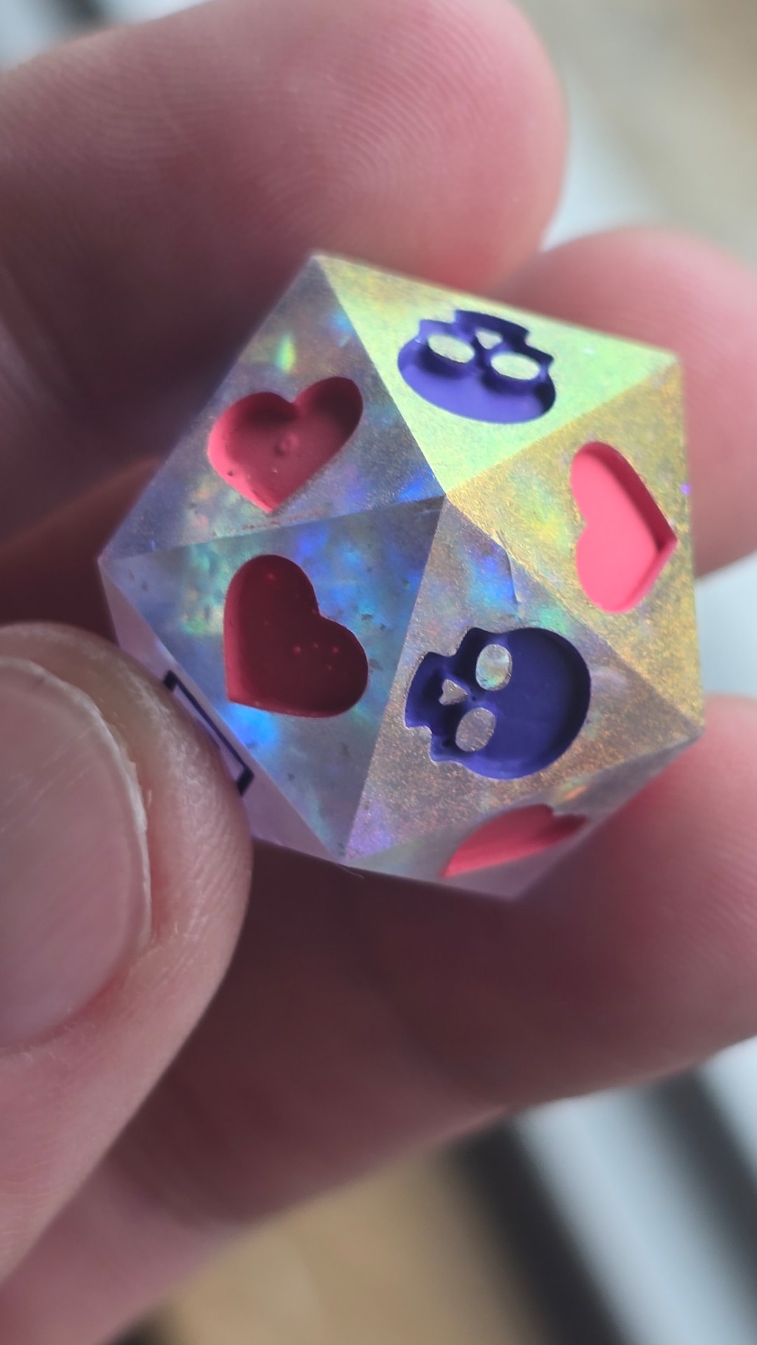 Frostfall Death Save D20, Handmade Sharp Edge D20 for Tabletop Games, D ...