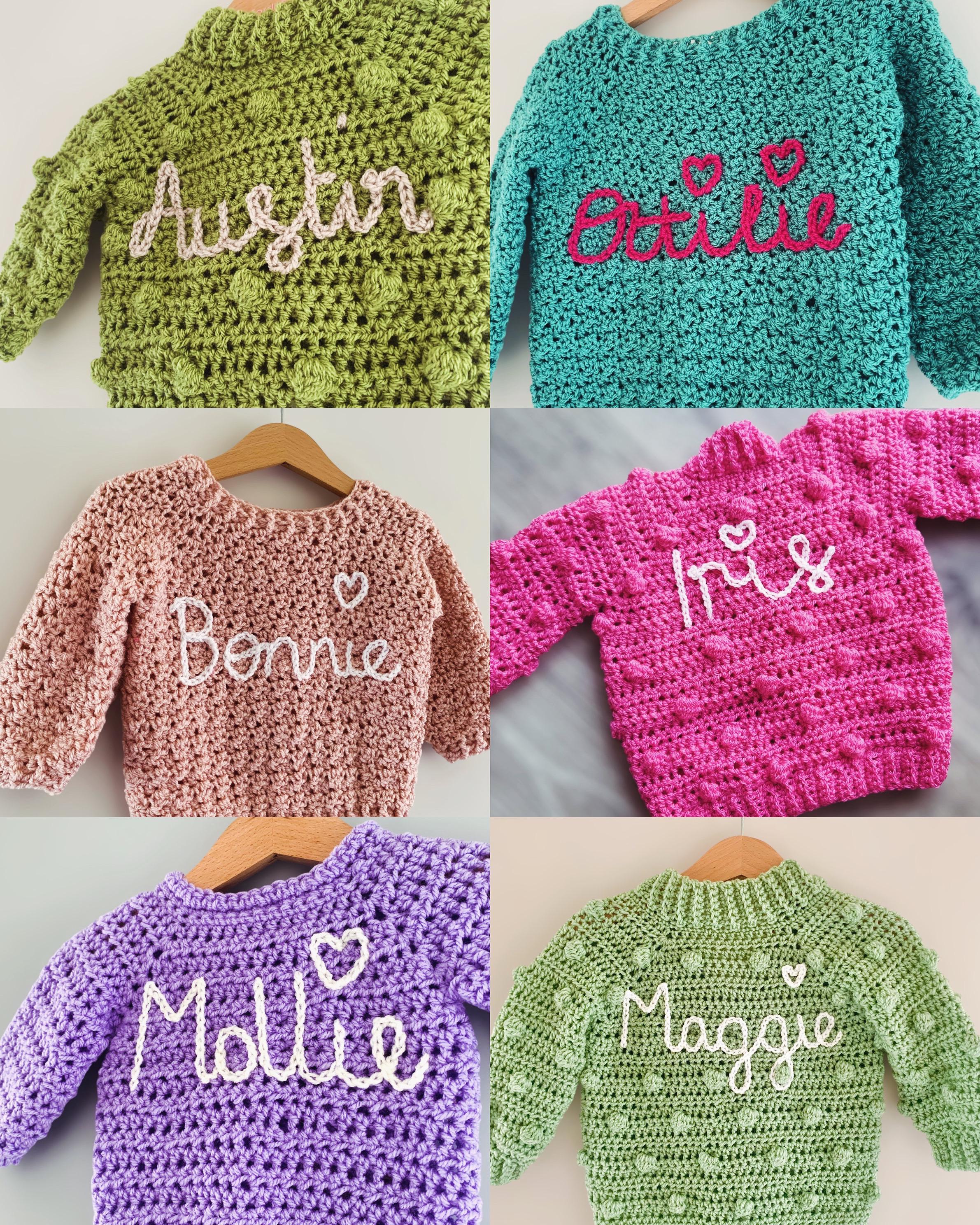 Personalised Baby Cardigan, Hand Embroidered Name Cardigan, New Baby ...