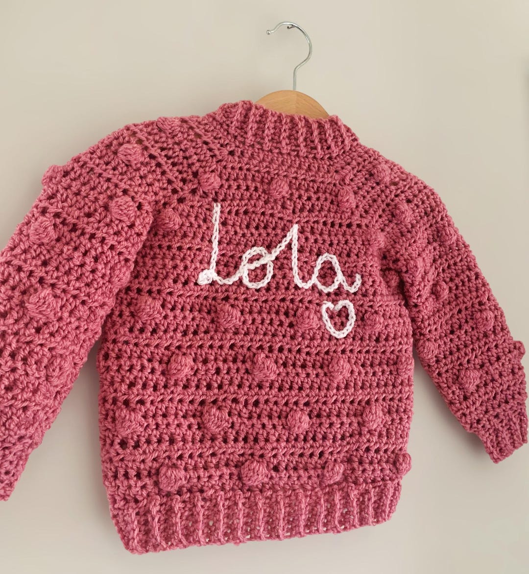 Personalised Baby Cardigan, Hand Embroidered Name Cardigan, New Baby ...