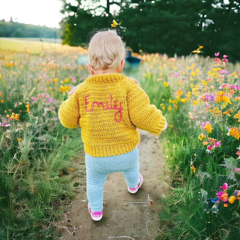 Personalised Custom Baby Kids Name Cardigan, Embroidered Baby Cardigan ...