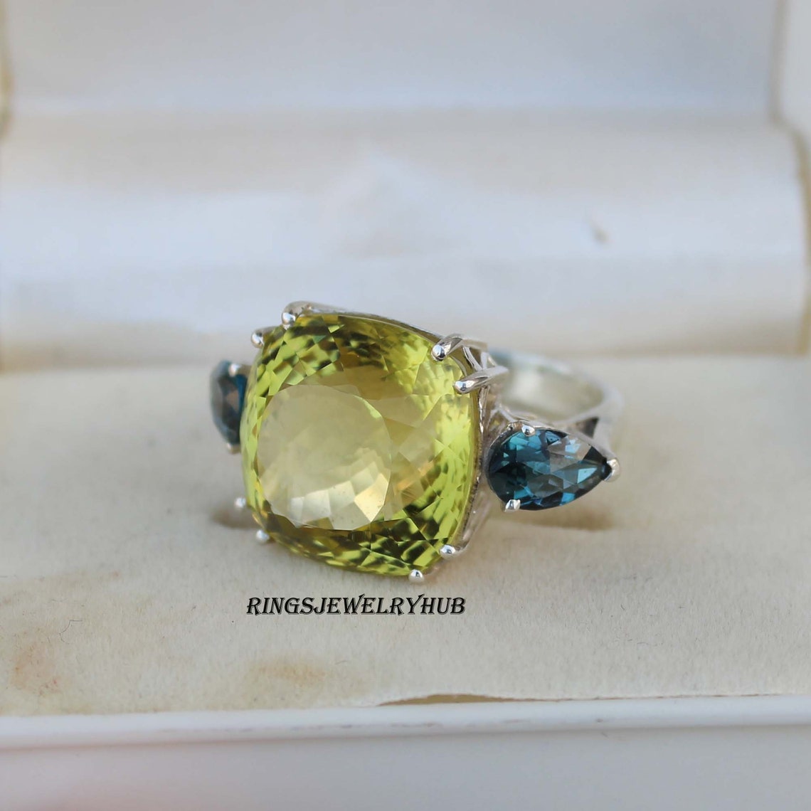 Lemon Quartz Ring 925 Sterling Silver Ring Engagement Ring | Etsy