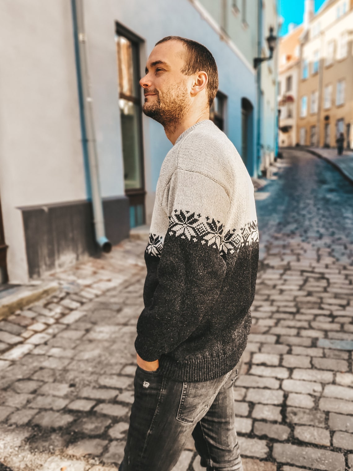 Men's Nordic Sweater, Faire Isle Wool Sweater, Scandinavian Sweater ...