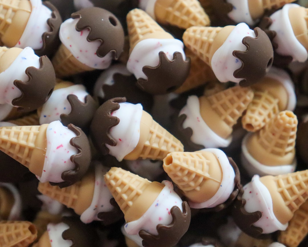 Ice Cream Silicone Bead, Focal Bead, Ice Cream Bead, Silicone Bead ...