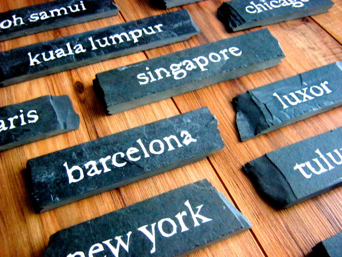 Custom Wedding Slate Table Name Signs - Etsy UK