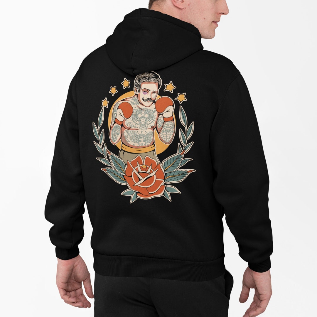 Boxer, Tattoo Hoodie, Tattoo Flash Hoodie, Tattoo Design, Traditional ...