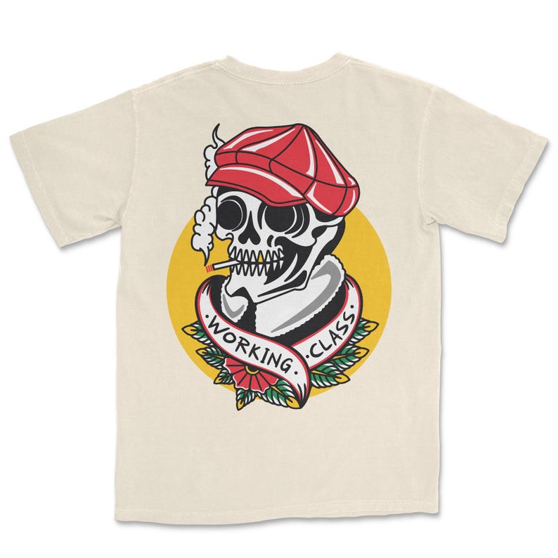 Working Class, Traditional Tattoo Shirt, Skeleton T-shirt, Tattoo ...