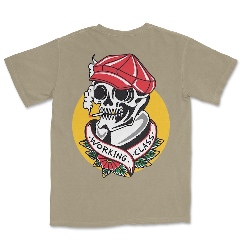 Working Class, Traditional Tattoo Shirt, Skeleton T-shirt, Tattoo ...