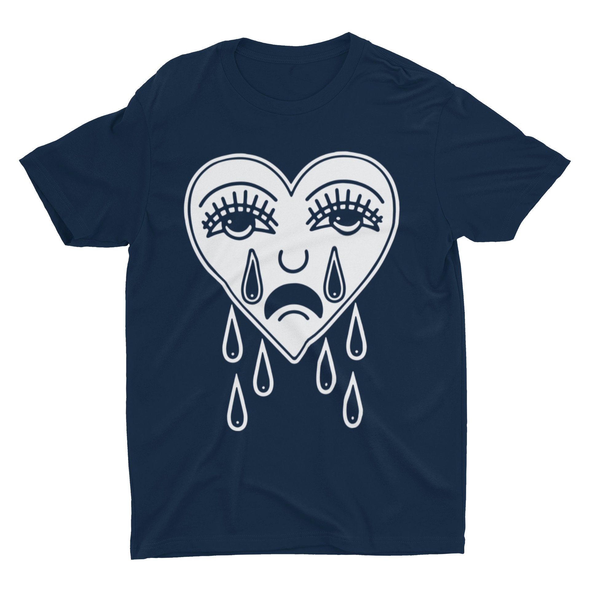 Crying Heart Traditional Tattoo Clothing Old School Tattoo - Etsy