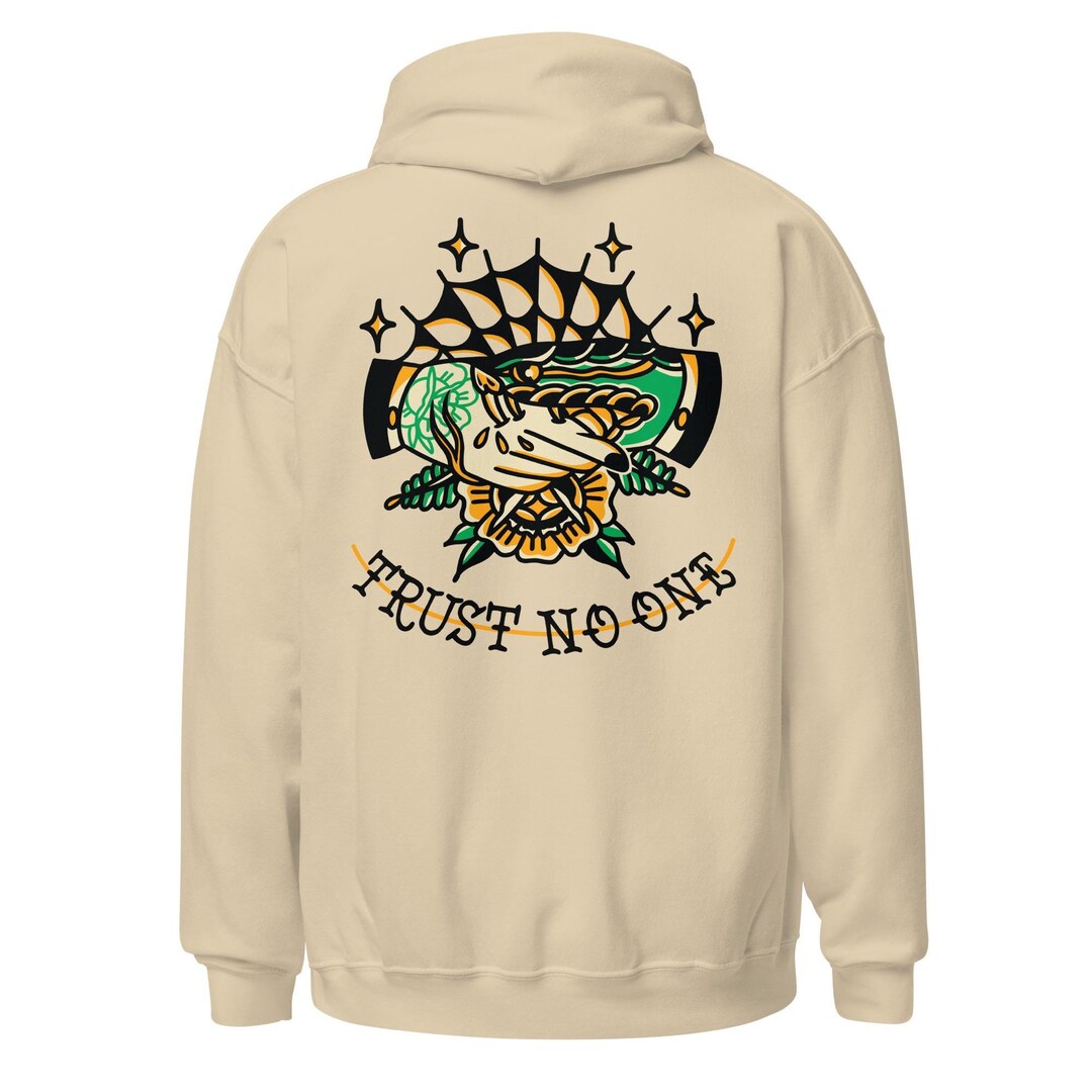 Tattoo Hoodie Trust No One Snake Design, Traditional Tattoo Graphic ...