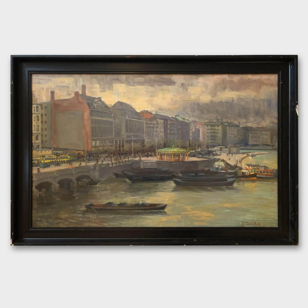 Pintura al óleo: Hermann Junker Der Jungfernstieg en | Etsy