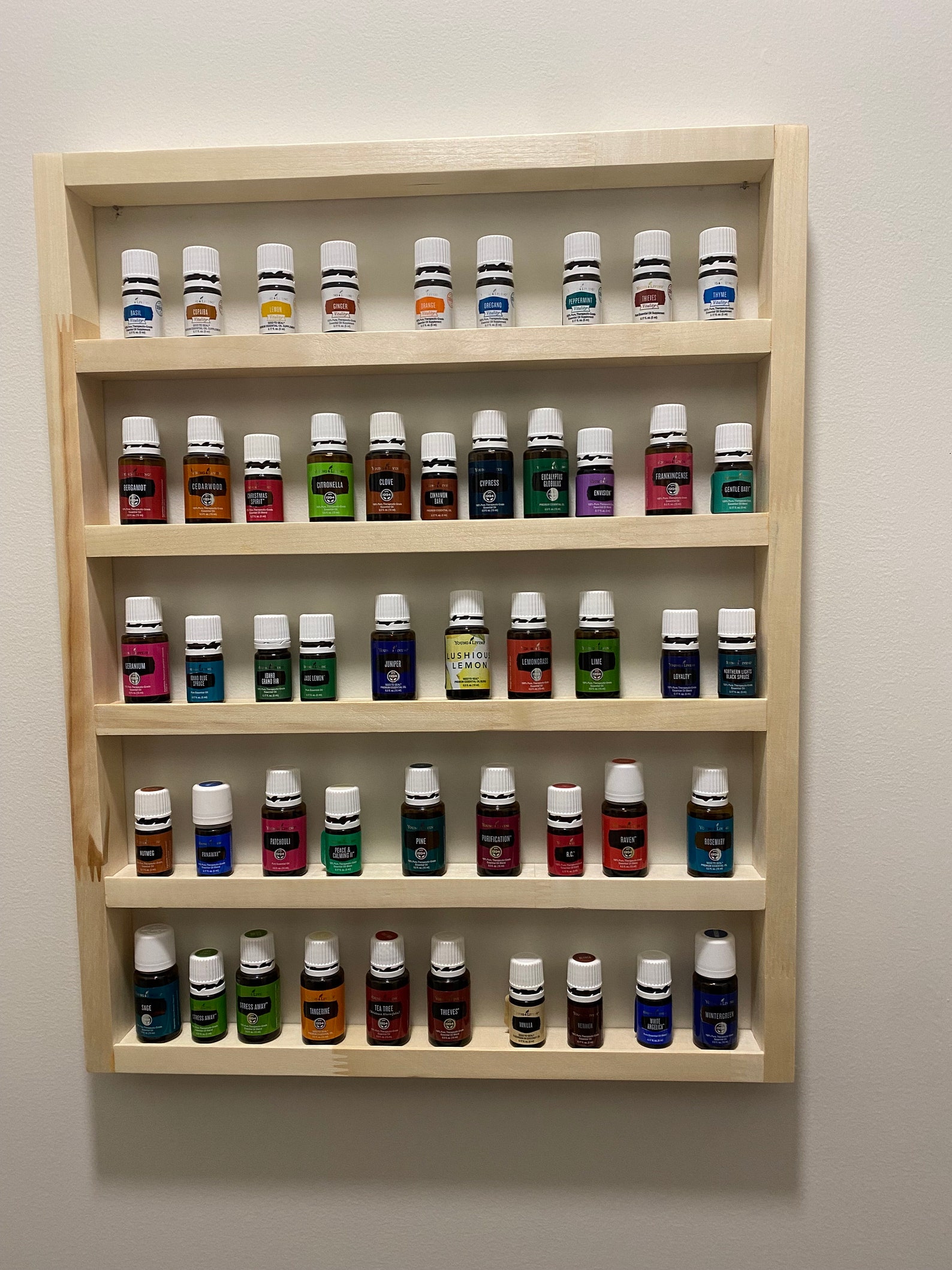 Farmhouse Essential Oil Shelf, Rustic Polish Shelf, Oil Storage ...