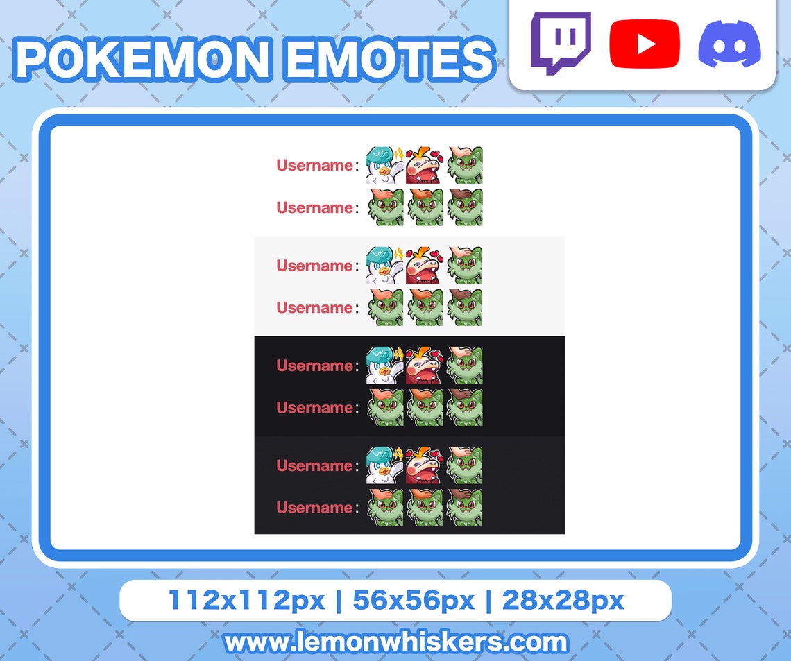 Pokemon Starters Emotes Pokemon Violet and Scarlet twitch - Etsy