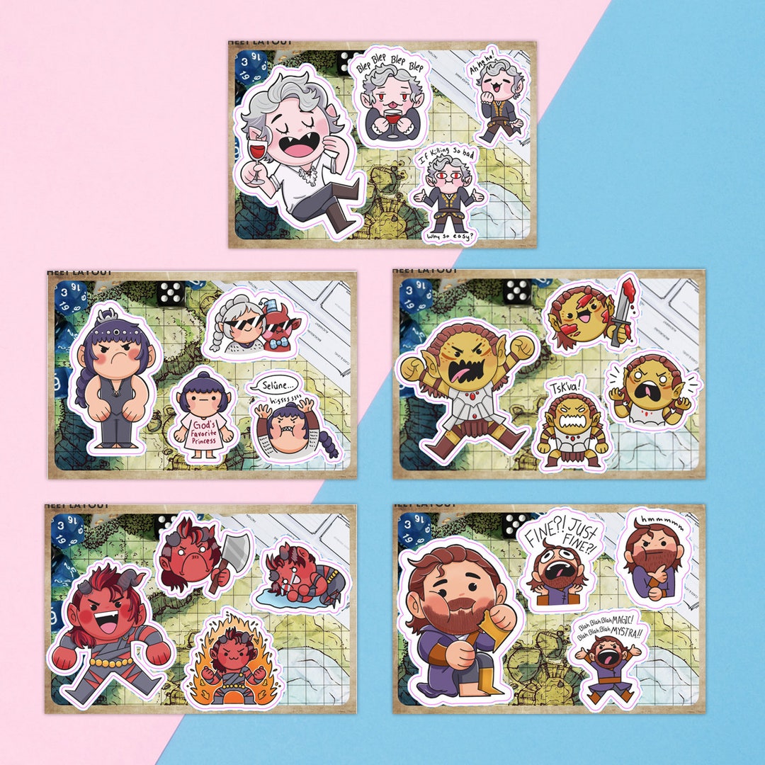 Baldur's Gate Sticker Sheets Laminated BG3 Sticker Laptop iPad Bullet ...