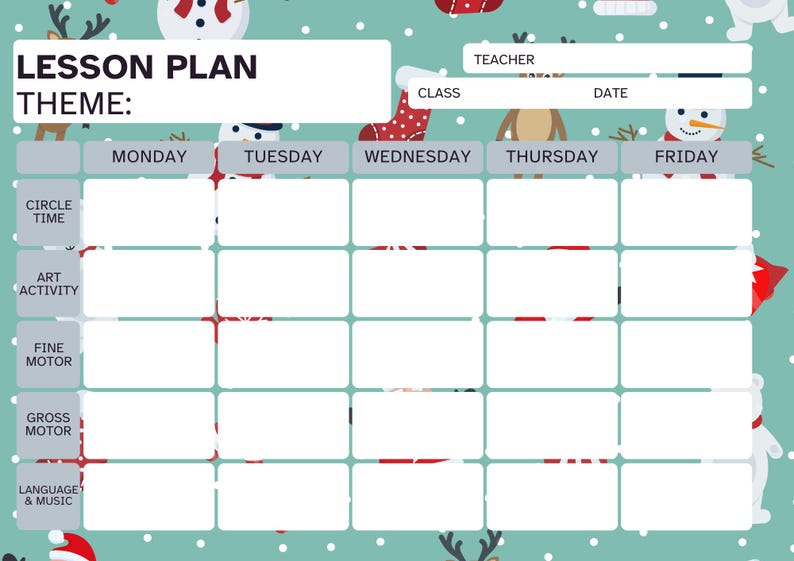 Editable Preschool Lesson Plan Template | Weekly Daycare & Homeschool ...