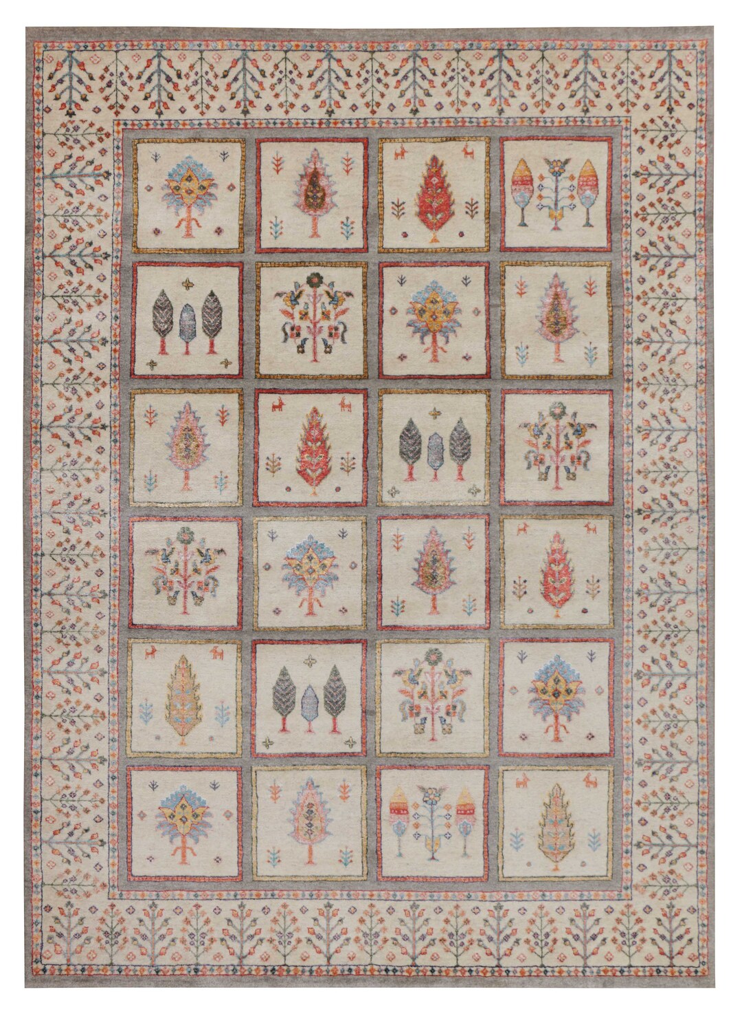 New Grey Color Cypress Tree Pattern Color 5'7''x7'10'' Ft Traditional ...