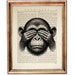 Three Wise Monkeys Dictionary Art Print Set, See No Evil, Hear No Evil ...