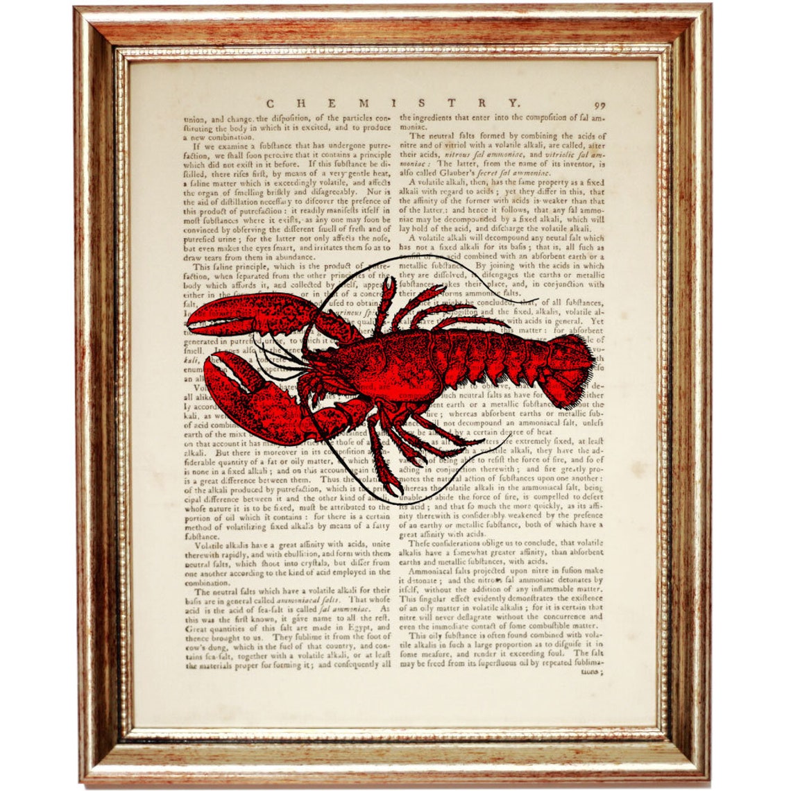 Red Lobster Vintage Dictionary Art Print, Sea Life Nautical Wall Decor ...