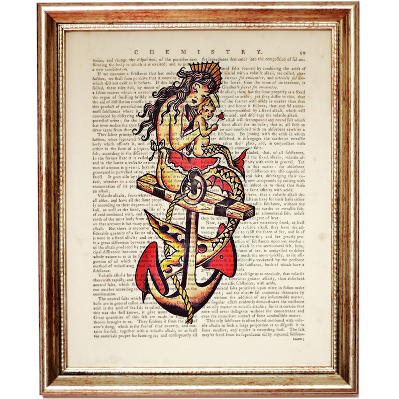 Sailor Jerry Print, Set of 6 Prints, Sailor Jerry Dictionary Art Print ...