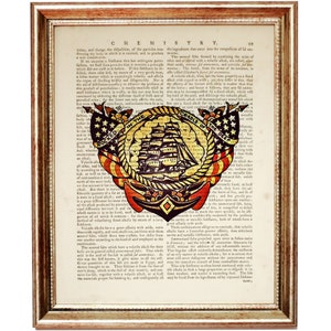 Set of 4 Prints Sailor Jerry Art Print, Sailor Jerry Dictionary Art ...