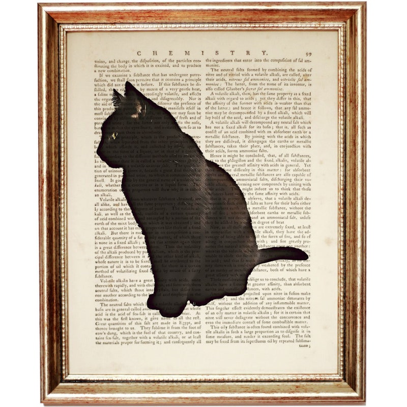 Black Cat Print - Etsy