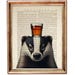 Badger With Whiskey Glass Dictionary Art Print, Rustic Woodland Animal ...