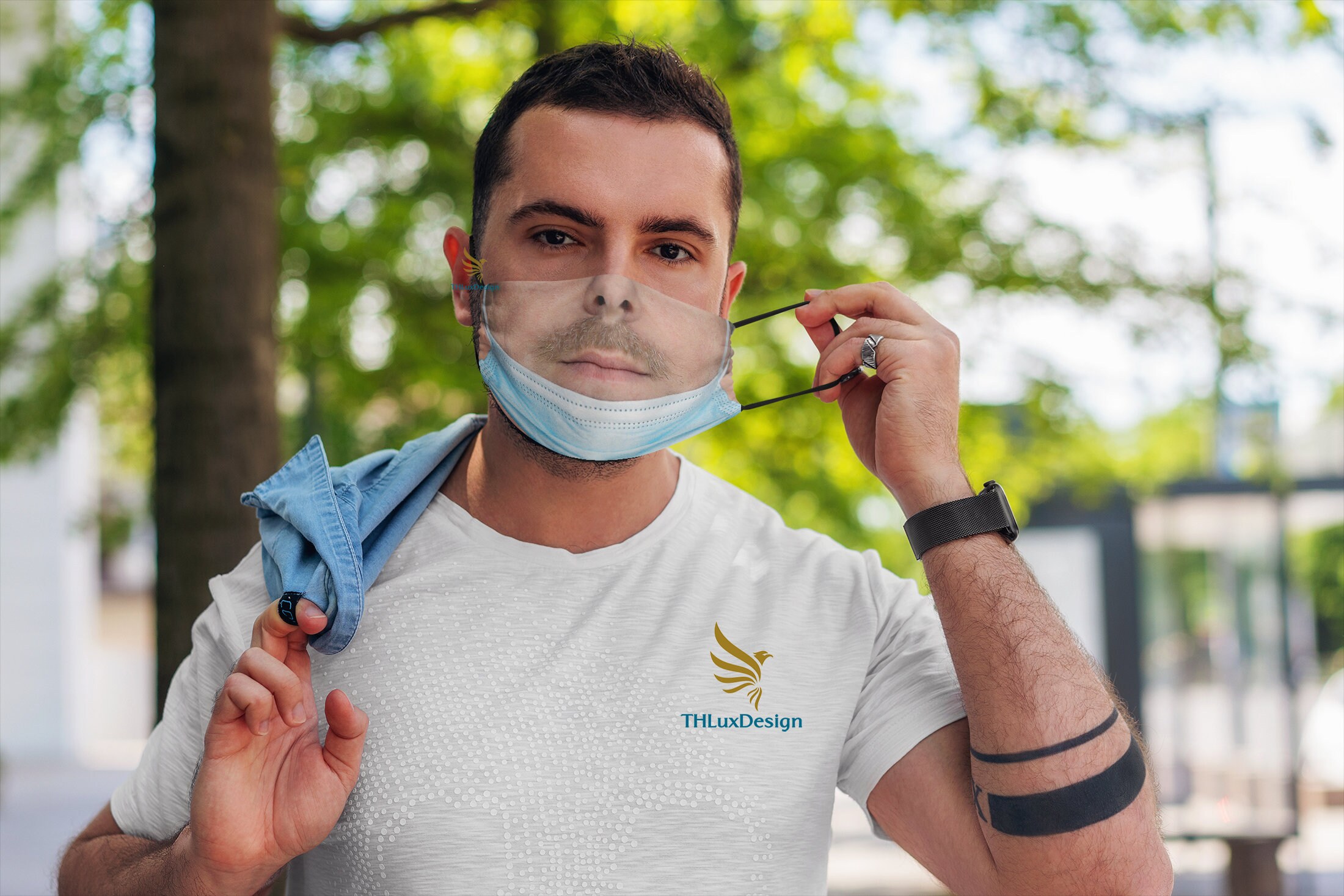 Funny Pulled Down Face Mask Maskless Real Beard Mask - Etsy