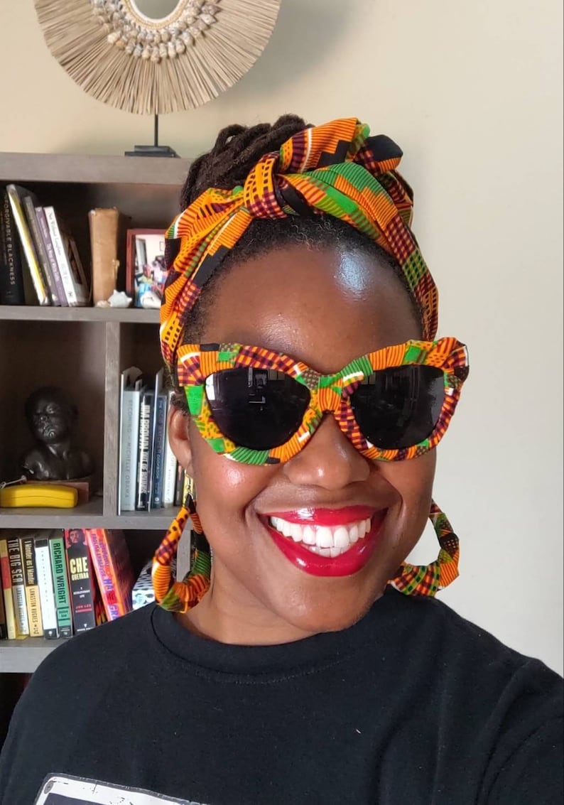 Orange Kente Sunglasses With Optional Matching Earrings - Etsy