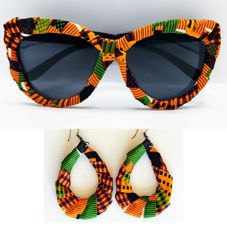 Orange Kente Sunglasses With Optional Matching Earrings - Etsy