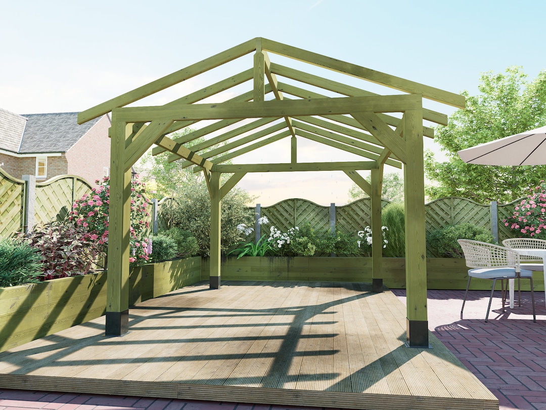 3m Wide Chunky Wooden Gazebo Frame Kits - Etsy UK