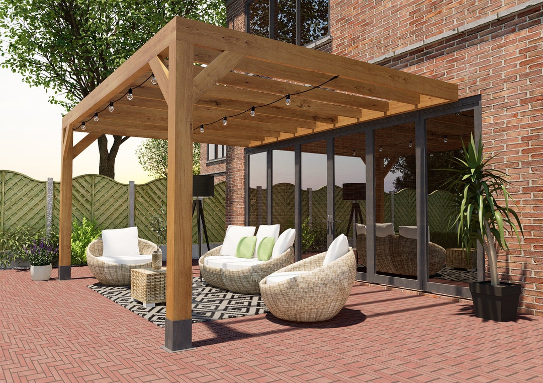 Lean to Wooden Box Pergola Kits - Etsy UK