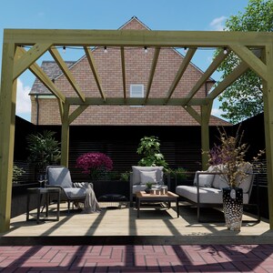 Chunky Wooden Box Pergola Kits - Etsy UK