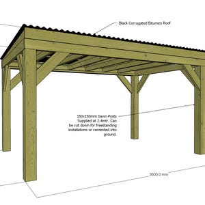 Chunky Wooden Box Pergola With Black Roof | Wychwood Black - Etsy UK