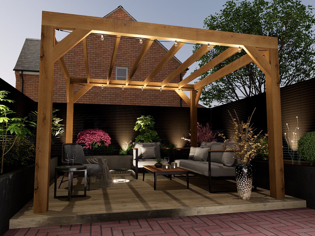 Chunky Wooden Box Pergola Kits - Etsy UK