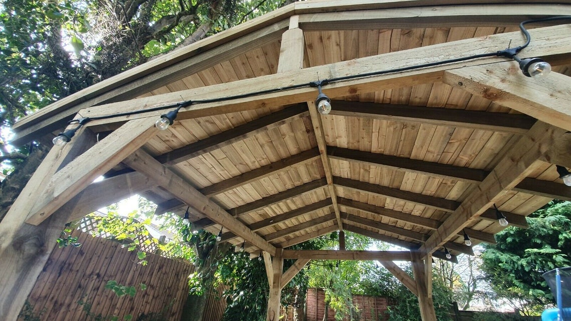 Rustic Wooden Gazebo 3.6 X 2.4m Hot Tub Canopy Permanent - Etsy