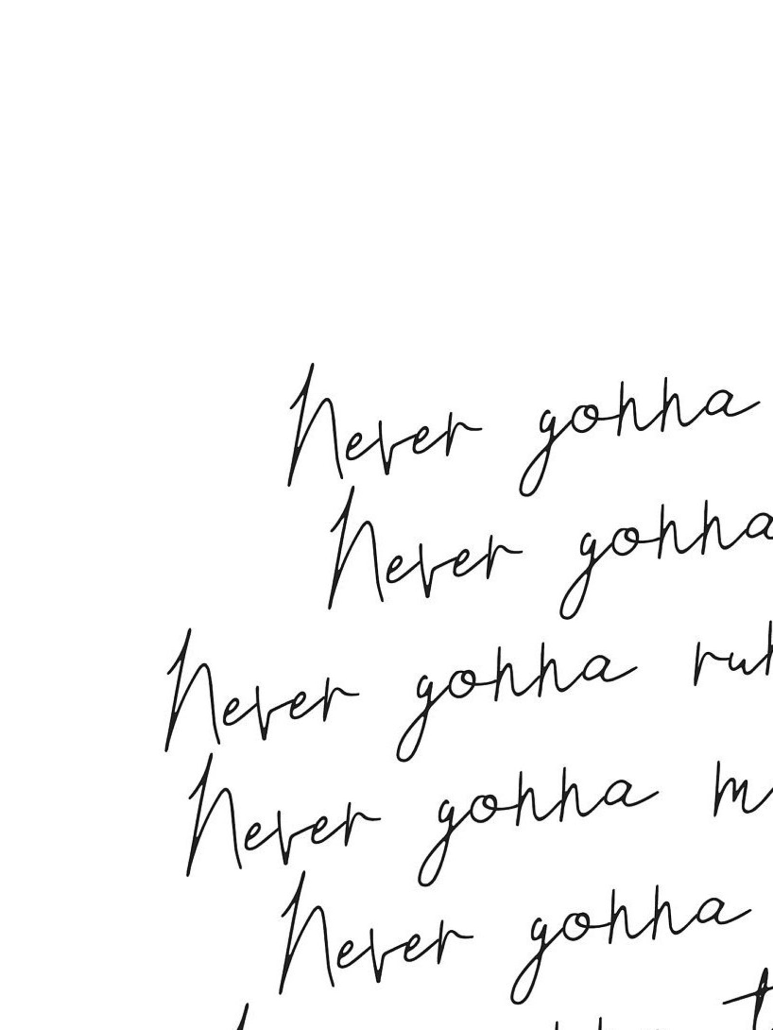 Never Gonna Give You up Rick Astley Lyrics Printable Rick | Etsy