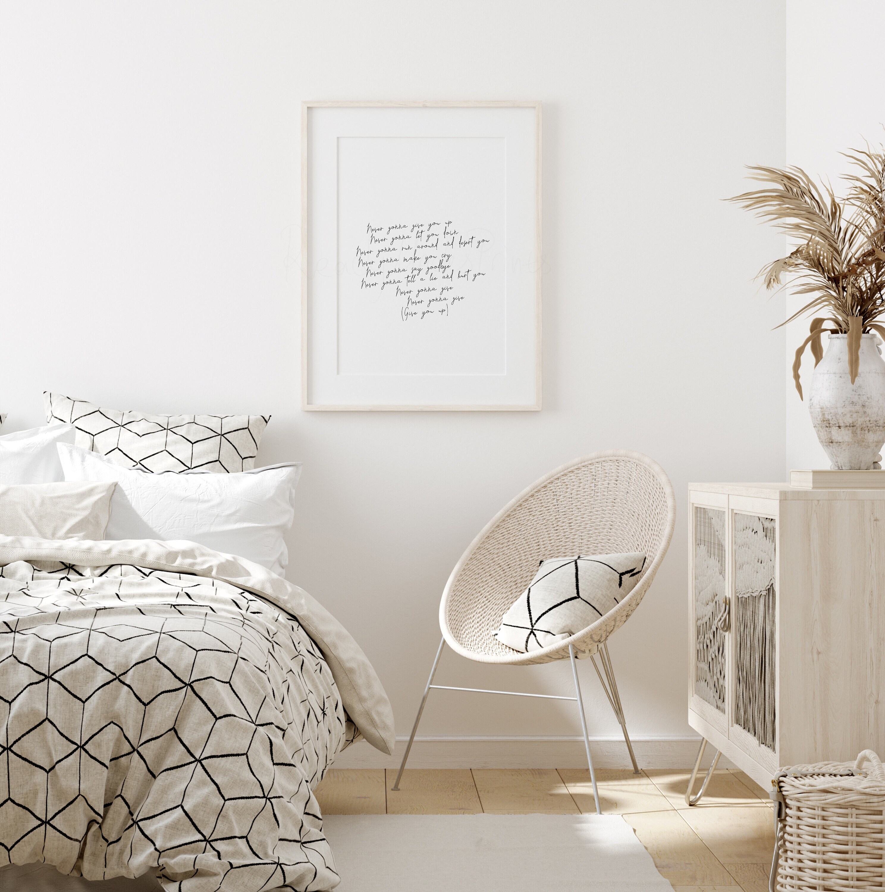 Wall Décor Never Gonna Give You Up bedroom decor Never Gonna Give You ...