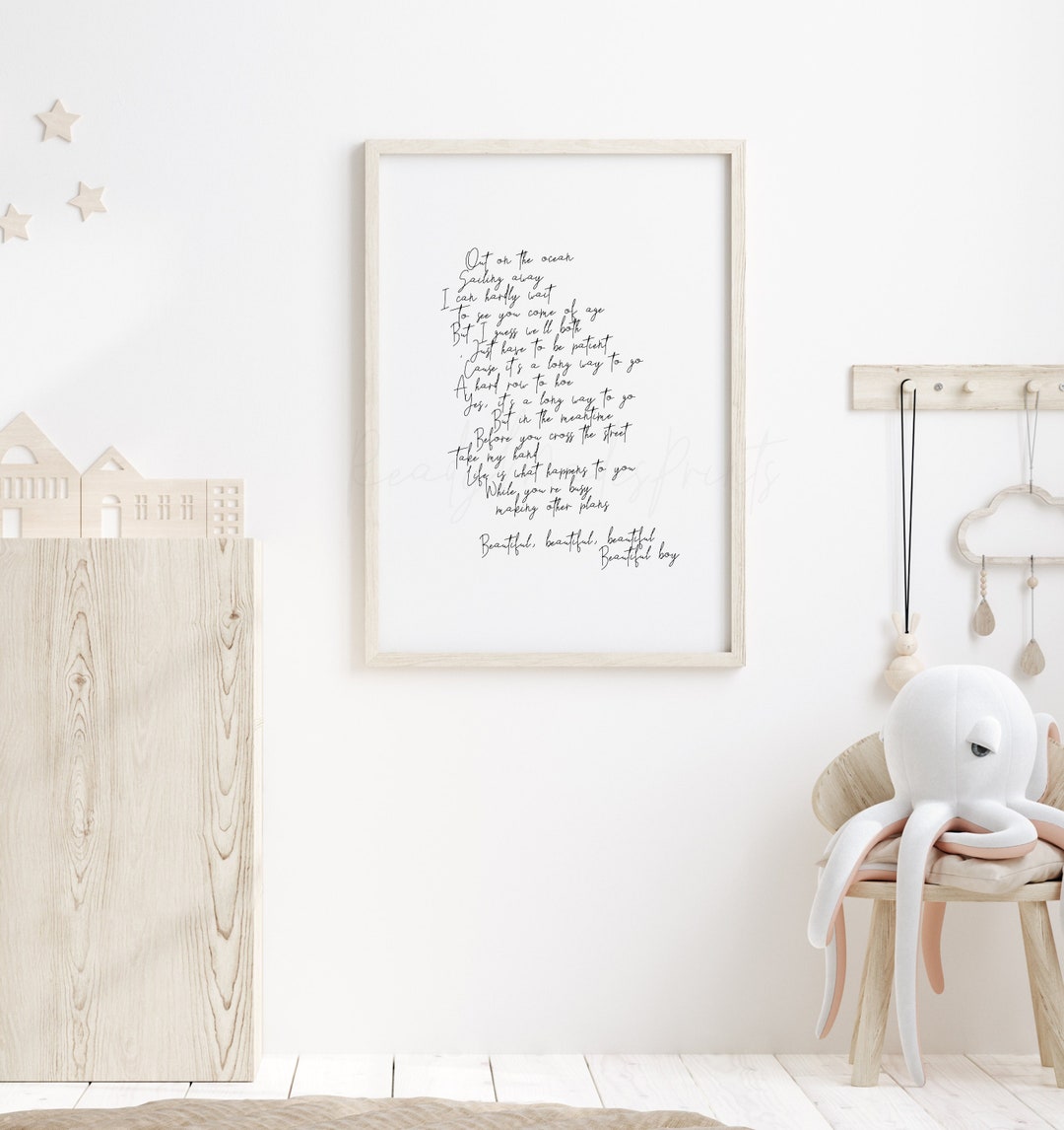 Beautiful Boy John Lennon Lyrics Printable, John Lennon Lyrics Poster ...