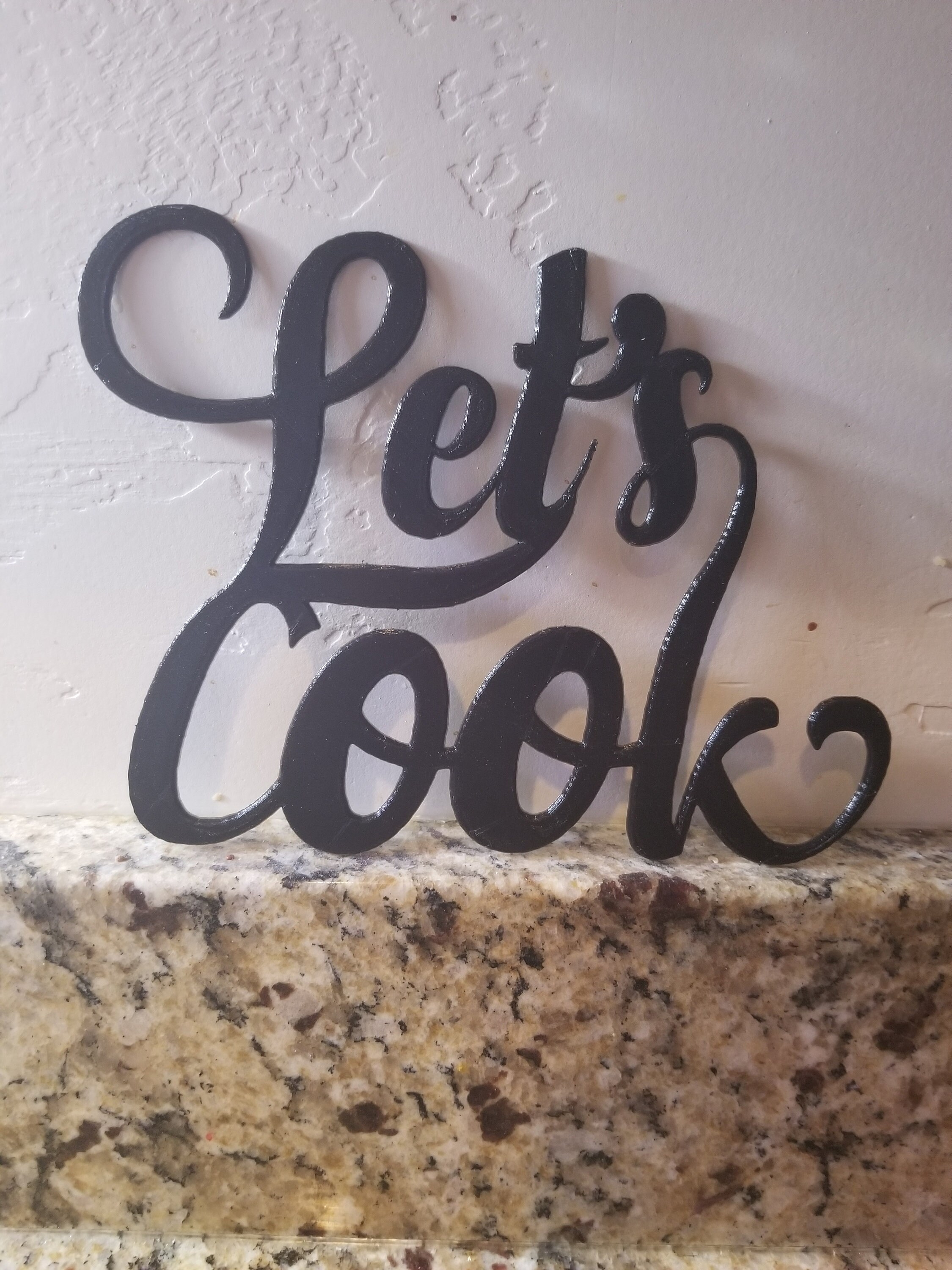 Cute Lets Cook Cursive Word Art Beautiful Decorative Accent - Etsy