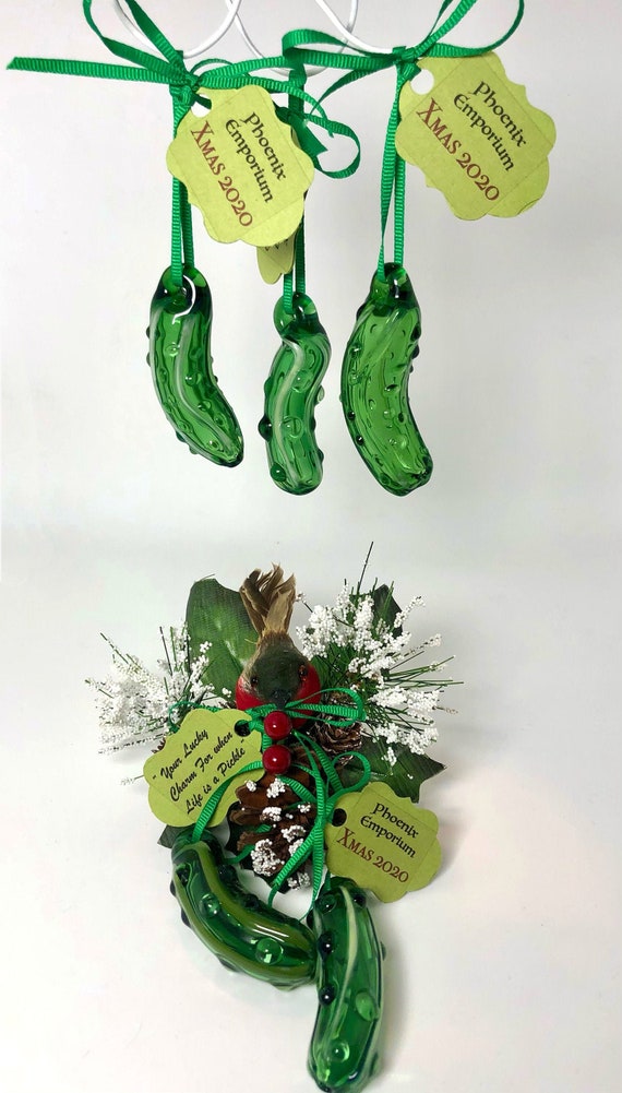 Glass Pickle Ornament Good Luck Charm Handblown Glass | Etsy