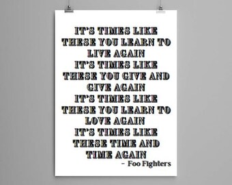 Times Like These Foo Fighters - Etsy